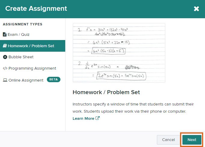 Gradescope Setting Up A ‘homeworkproblem Set Assignment Technology