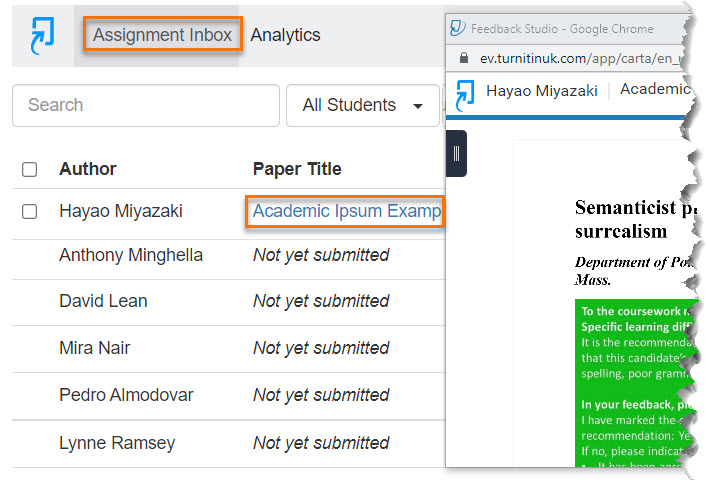 Setting up a Turnitin Grading Form via the Feedback Studio - Technology ...