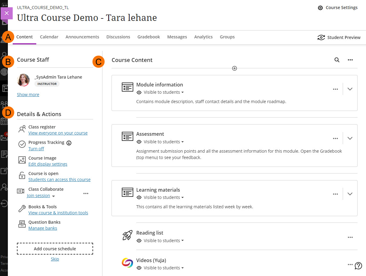 Blackboard Learn Ultra Course Tour - Technology Enhanced Learning ...