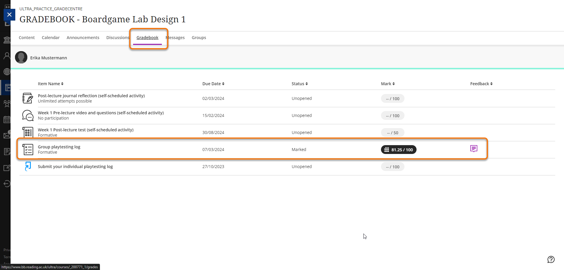 Using Gradebook to view your marks and feedback (student view ...