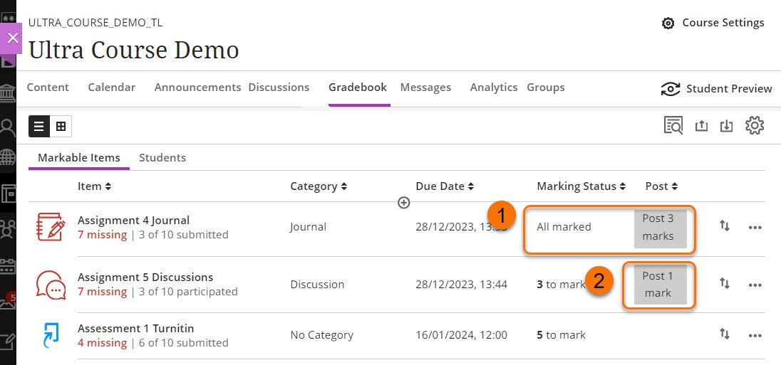 Gradebook: Post Student Marks - Technology Enhanced Learning Support ...