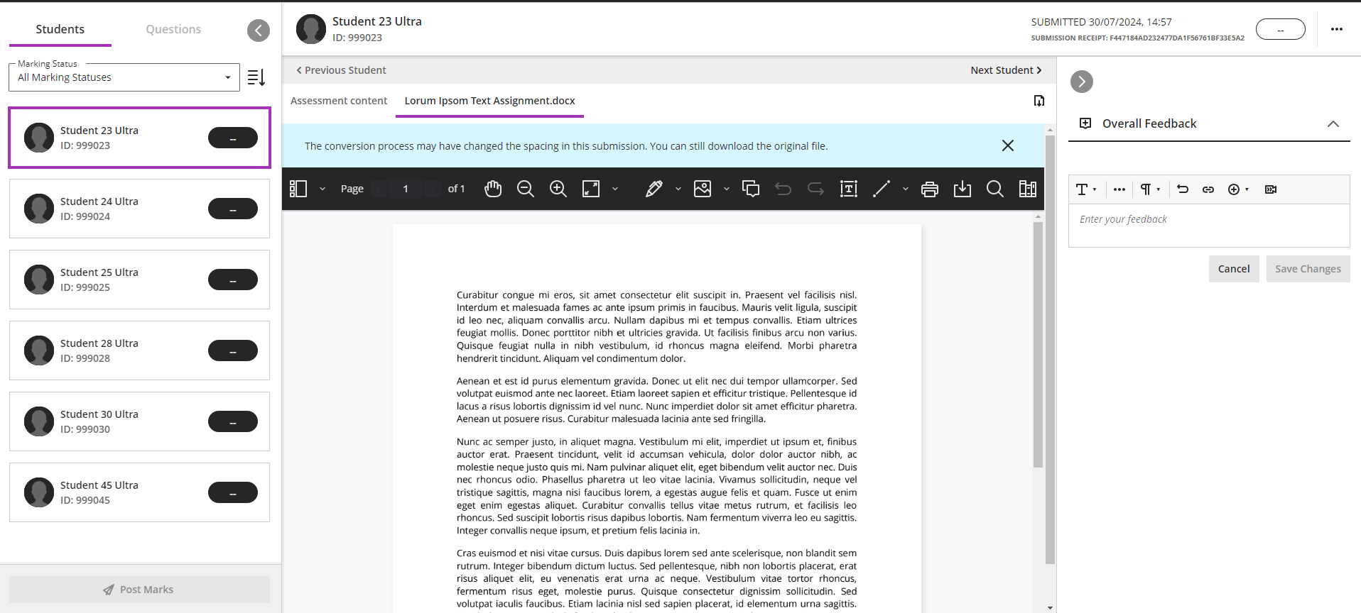 Marking A Blackboard Assignment Technology Enhanced Learning Support