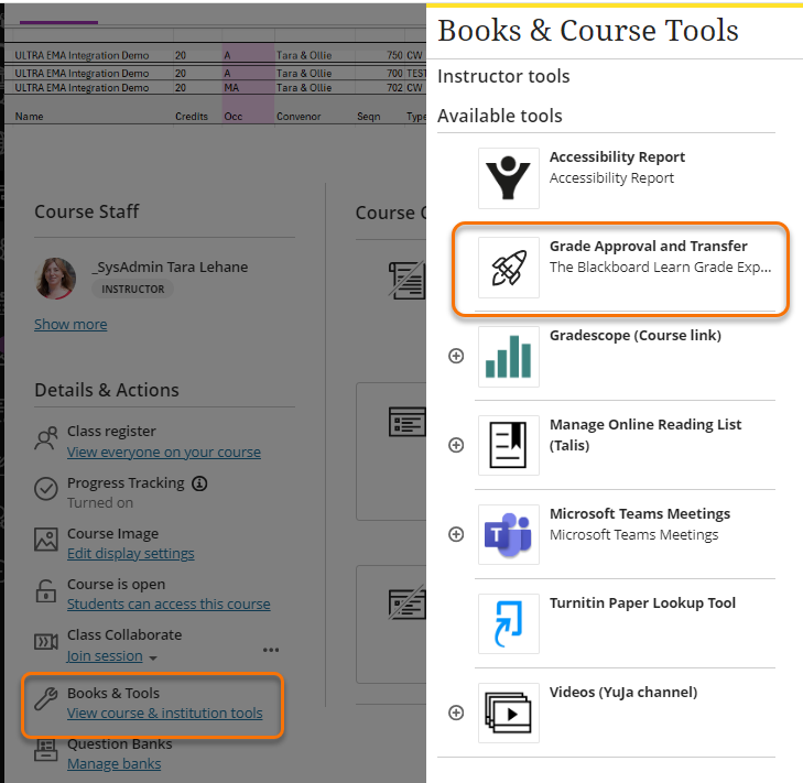 EMA Integration: Grade Approval and Transfer – approving marks for ...