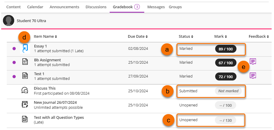 How students view their Marks and Feedback - Technology Enhanced ...