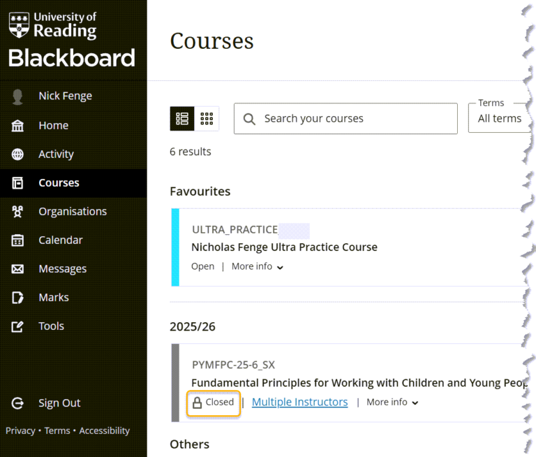 Accessing your Courses/Modules - Technology Enhanced Learning Support ...