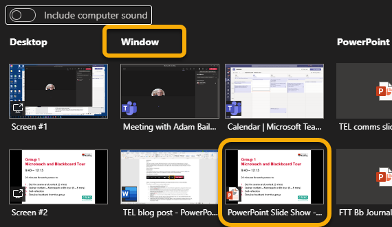 Teams Meeting PowerPoint sharing workarounds - Technology Enhanced Learning